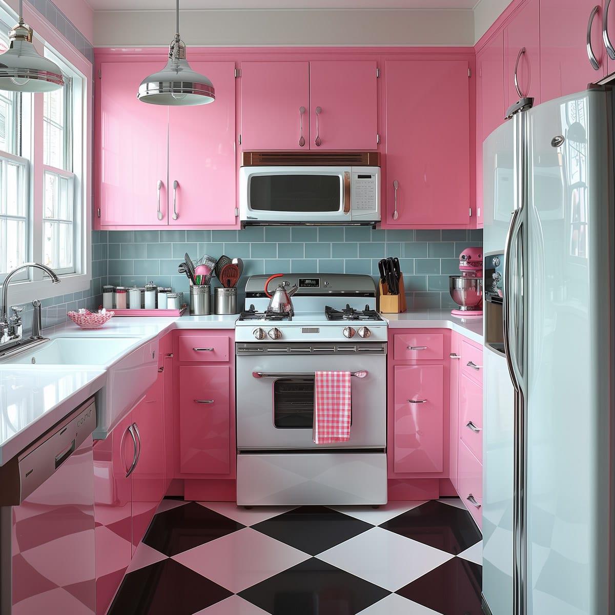 30+ Retro Bubblegum Pink Kitchen Ideas - Living Chic