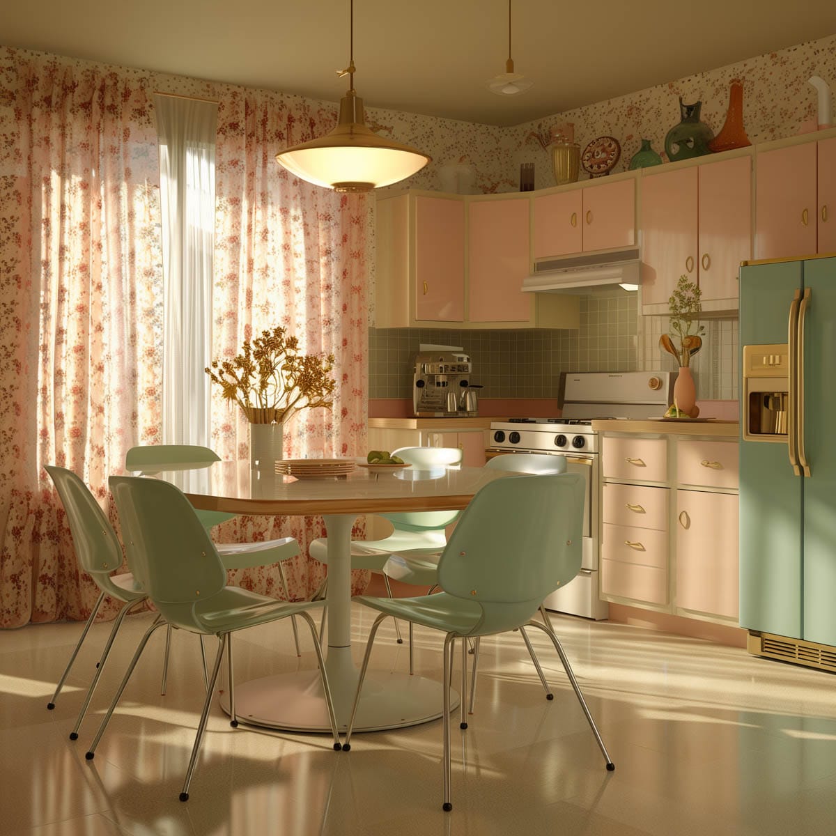 15 Charming Suburban Classic Retro Pink Kitchen Inspirations - Living Chic