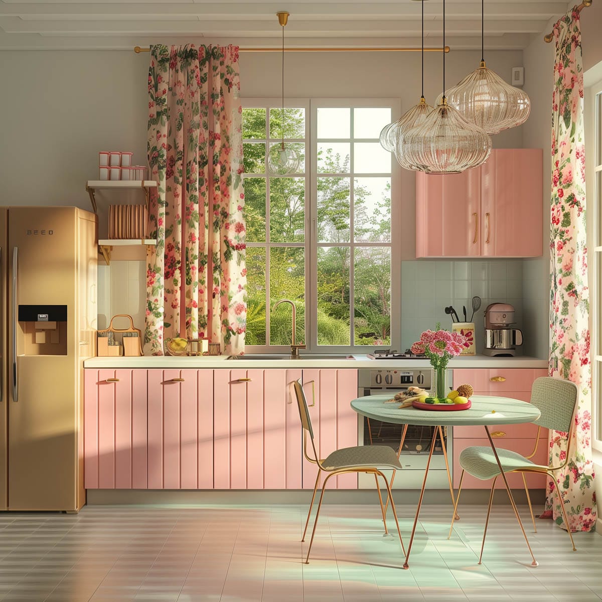 15 Charming Suburban Classic Retro Pink Kitchen Inspirations - Living Chic