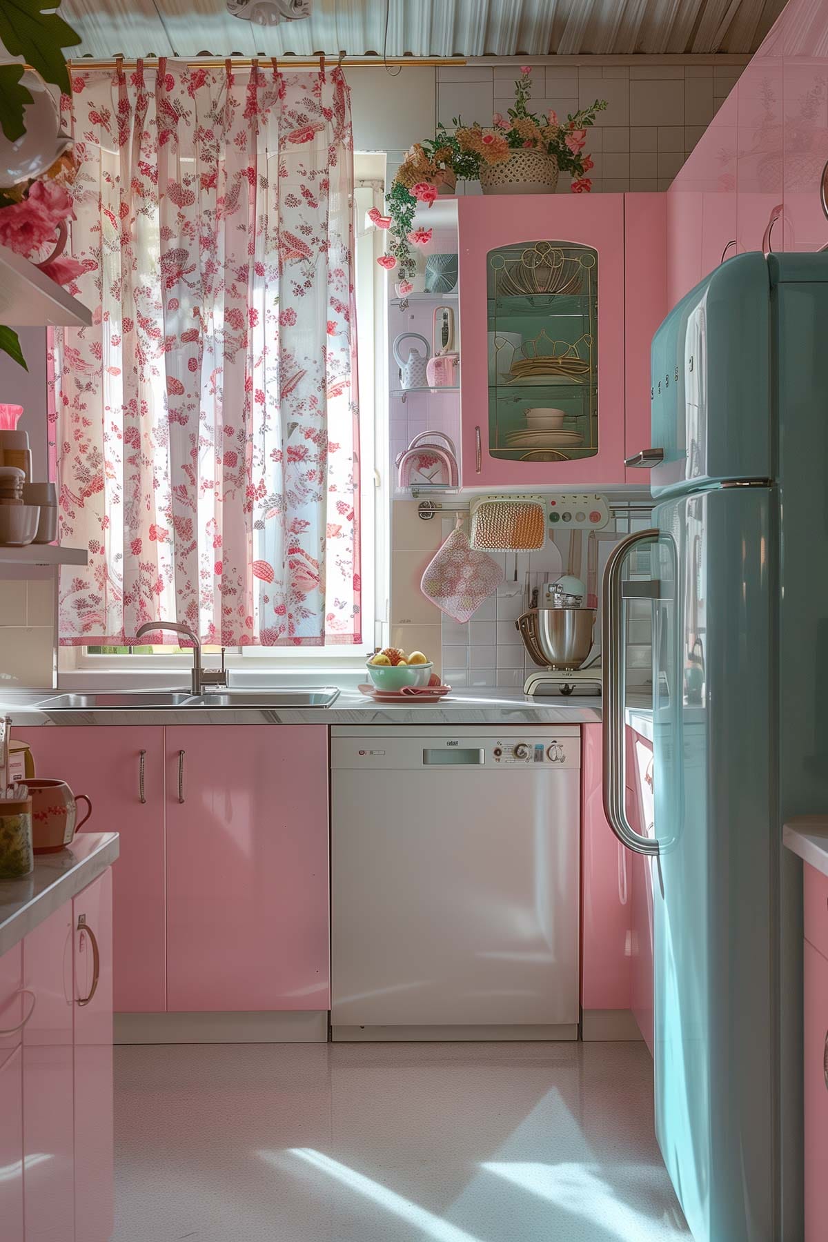 15 Charming Suburban Classic Retro Pink Kitchen Inspirations - Living Chic