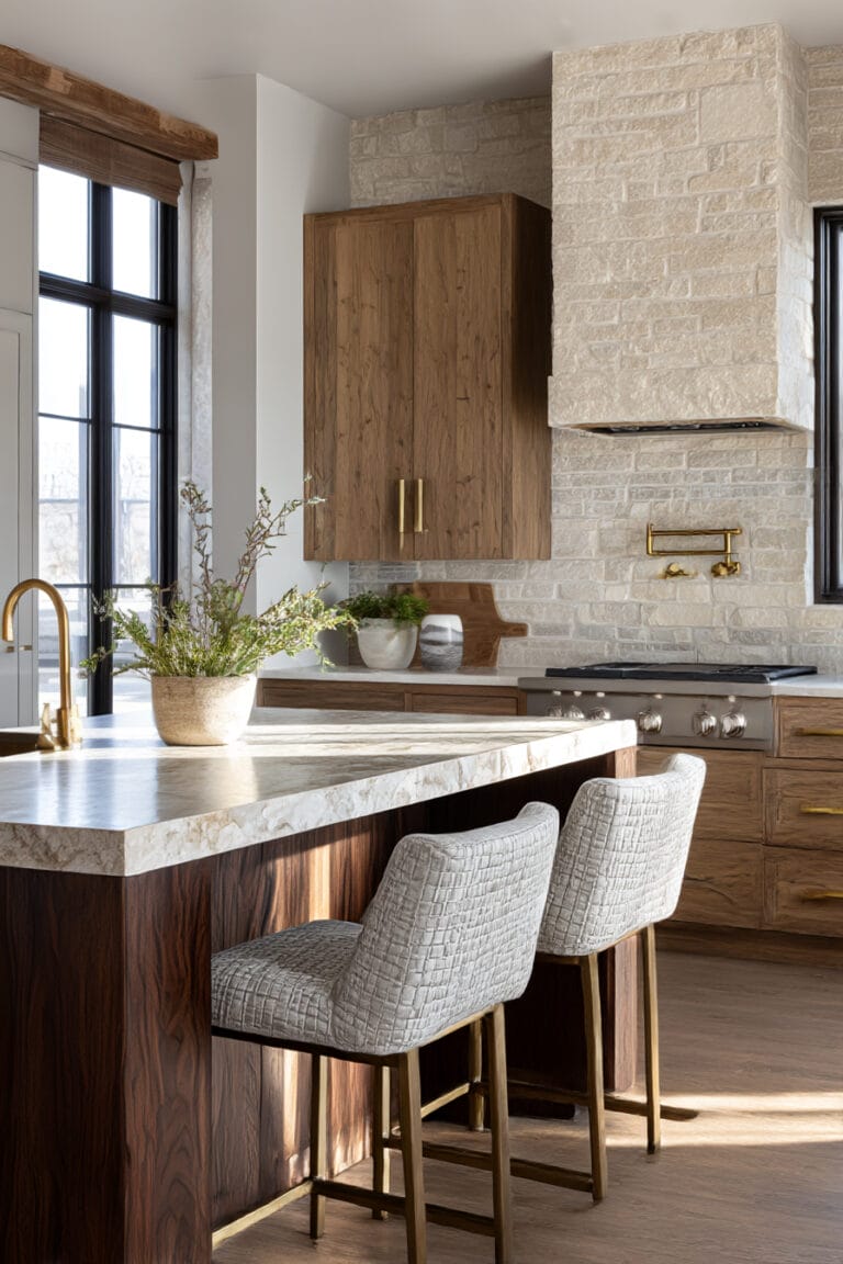 Kitchen Decor Ideas: Natural Stone, Clay Tile & Textured Backsplashes ...