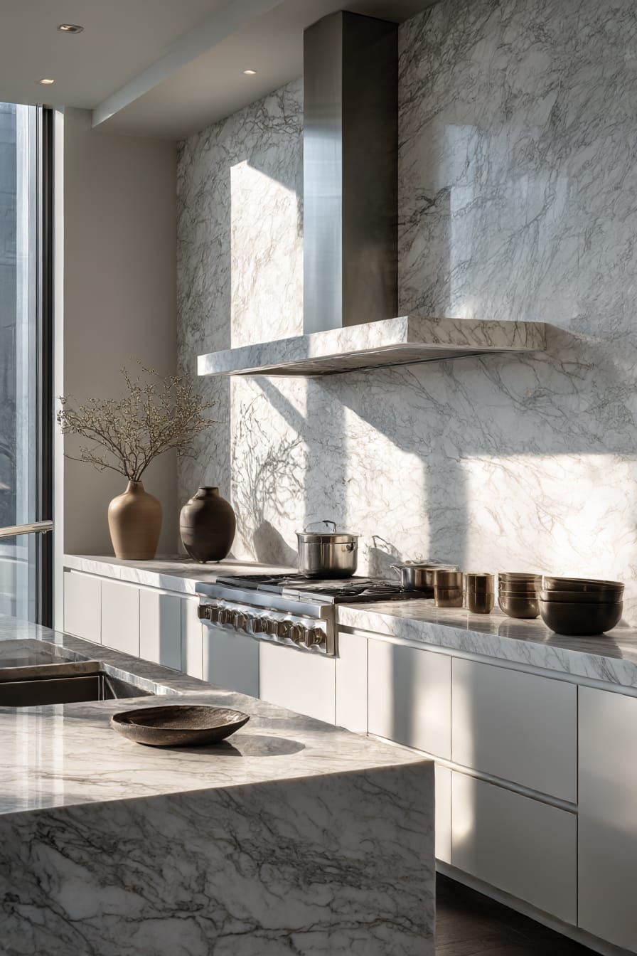 Kitchen Decor Ideas: Natural Stone, Clay Tile & Textured Backsplashes ...