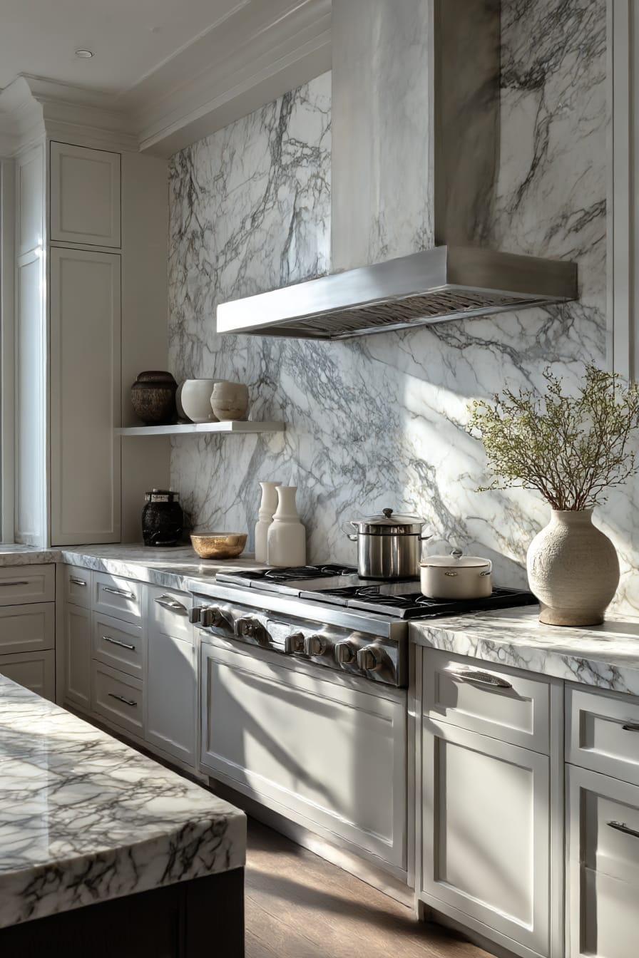 Kitchen Decor Ideas: Natural Stone, Clay Tile & Textured Backsplashes ...