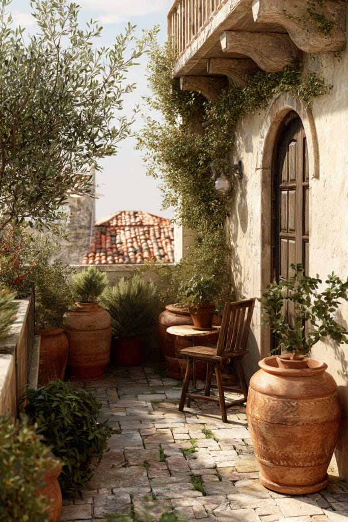 Mediterranean Balcony Decor Ideas with Terracotta Pots and Rustic Charm ...